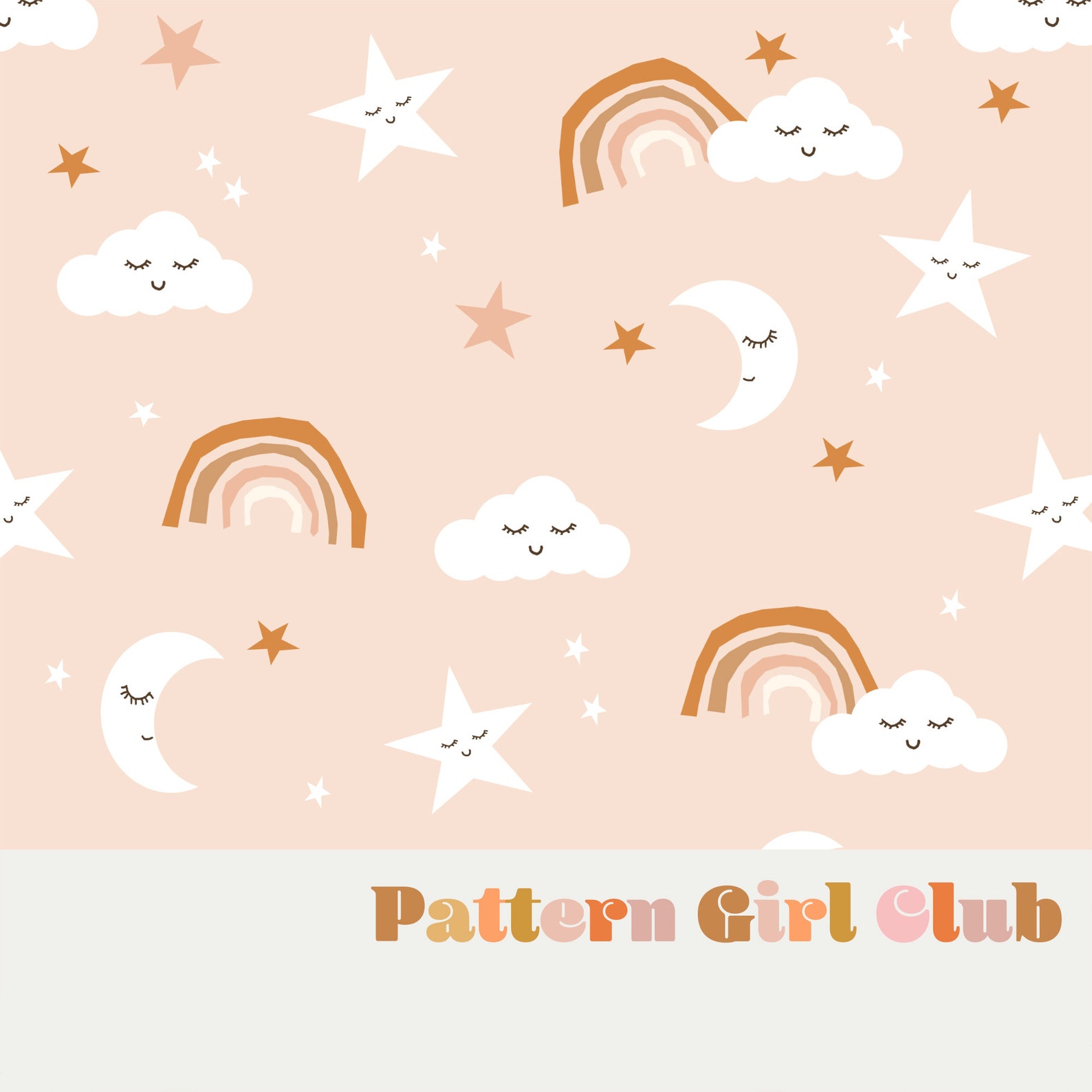 Stars and Moon Boho Nursery Seamless Repeat Pattern Boho - Etsy