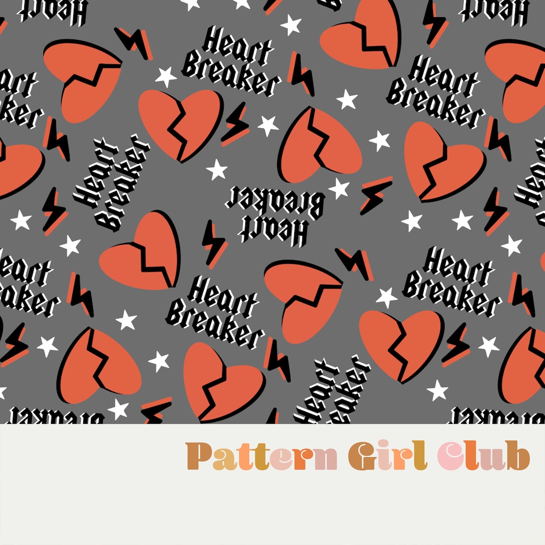 Heart Breaker Cute Hearts and Bolts Valentines Seamless Repeat Pattern ...