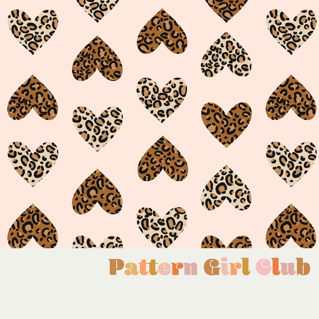 Leopard Print Animal Print Hearts Valentines Seamless Repeat Pattern ...