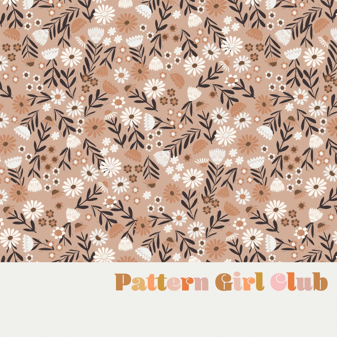 Folk Florals Block Printed Seamless Repeat Pattern Boho - Etsy