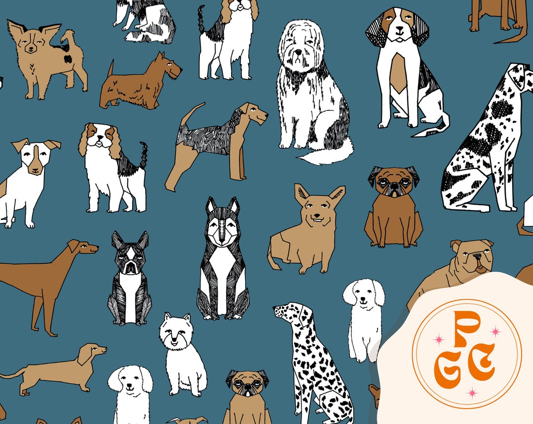 Dogs Pets Seamless Repeat Pattern Boho Neutral for Commercial Use - Etsy