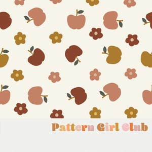 Autumn Apples Fall Cottagecore Florals Seamless Repeat Pattern Boho ...
