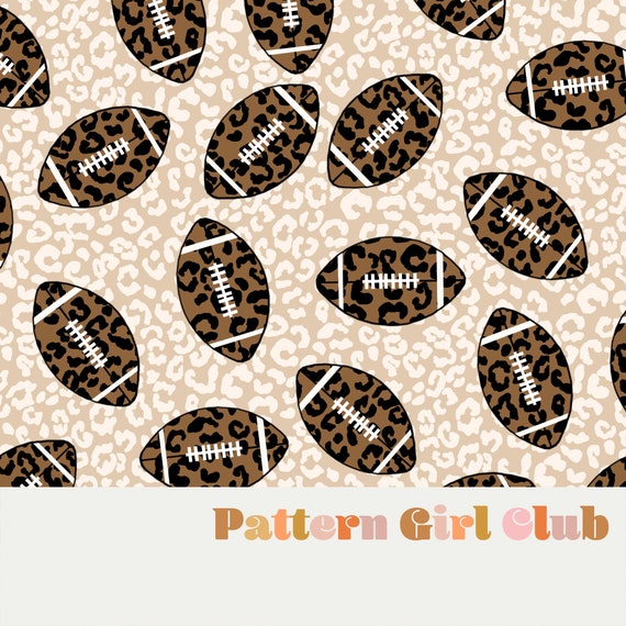 Leopard Print Football Sports Fall Seamless Repeat Pattern | Etsy