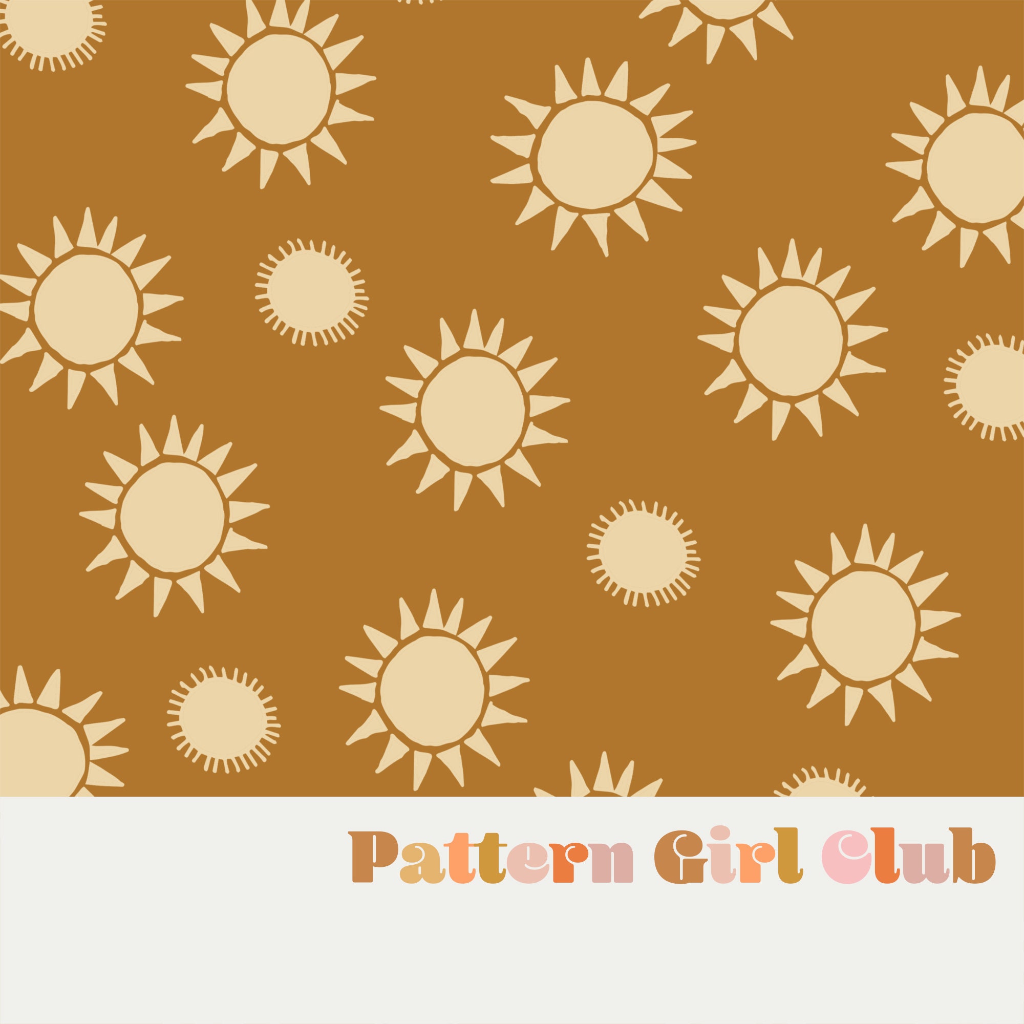 Golden Suns Boho Sunshine Seamless Repeat Pattern Boho Neutral for ...