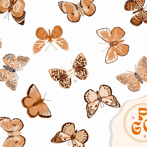 Boho Butterflies Seamless Repeat Pattern Boho Neutral for - Etsy