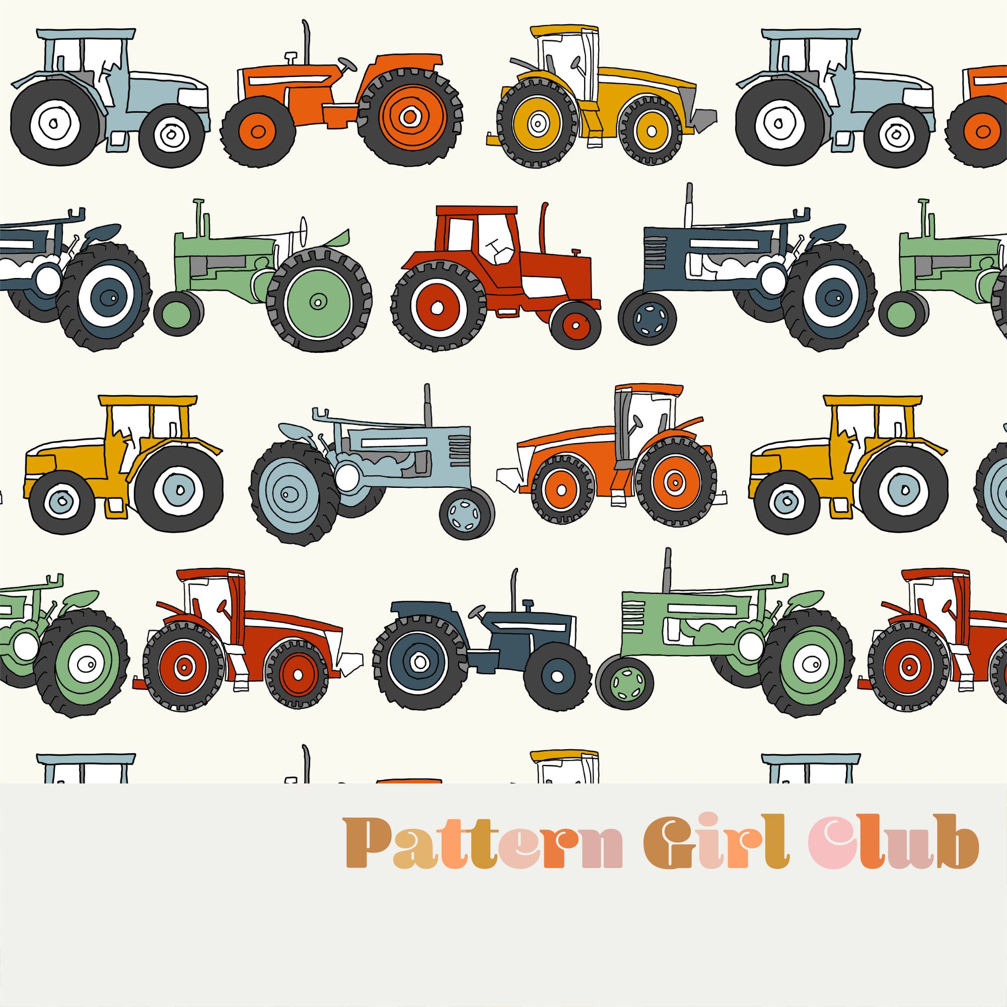Vintage Tractors Hand-drawn Farm Illustration Seamless Repeat - Etsy