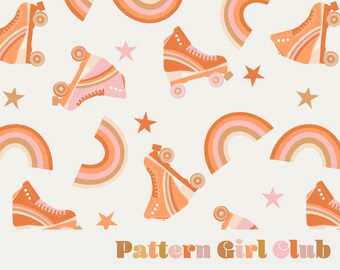 Retro Flowers 70s Seamless Repeat Pattern Boho Neutral for | Etsy