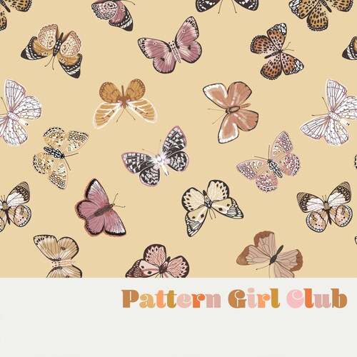Boho Butterflies Seamless Repeat Pattern Boho Neutral for - Etsy