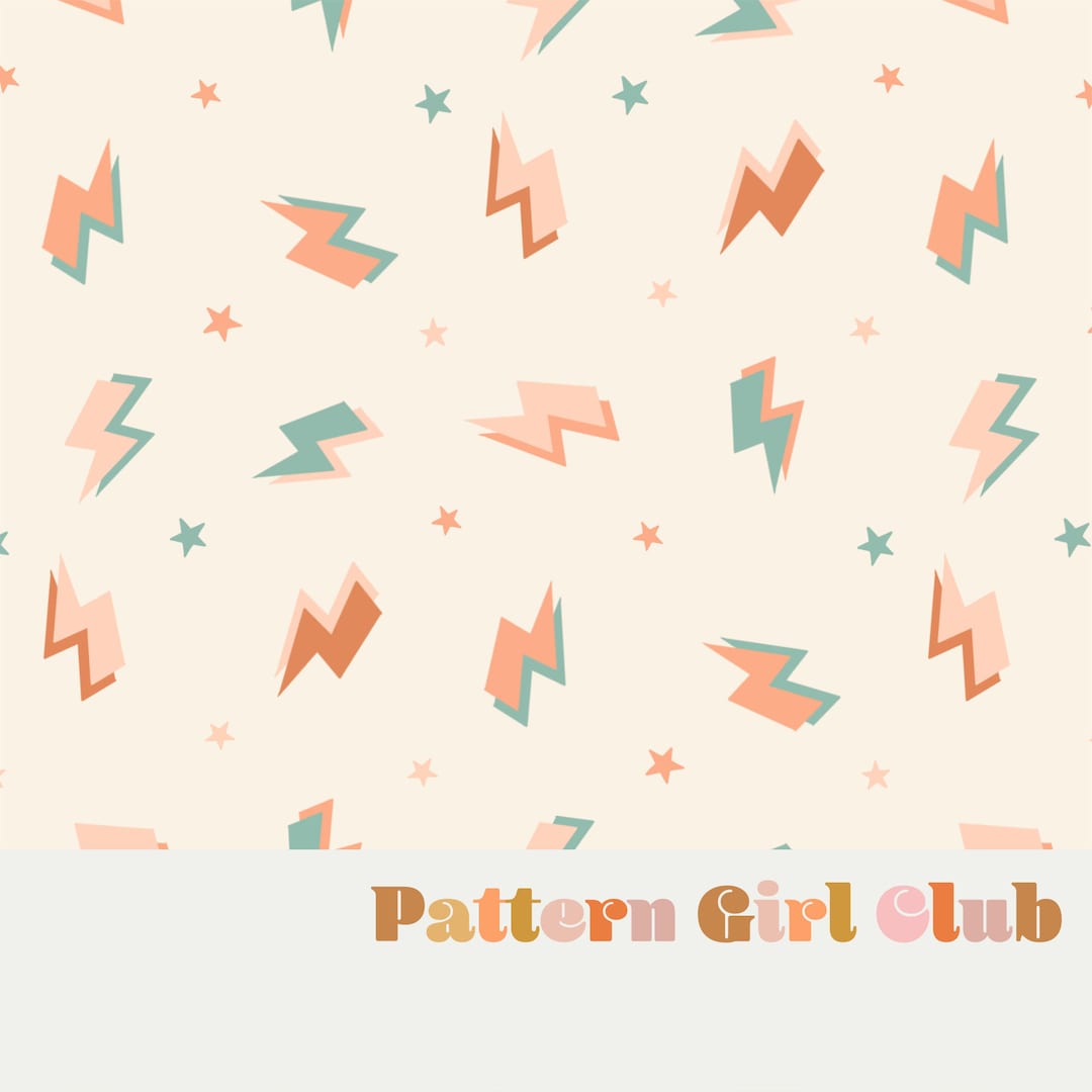 Retro Bolts Rockstar Seamless Repeat Pattern Boho Neutral for ...