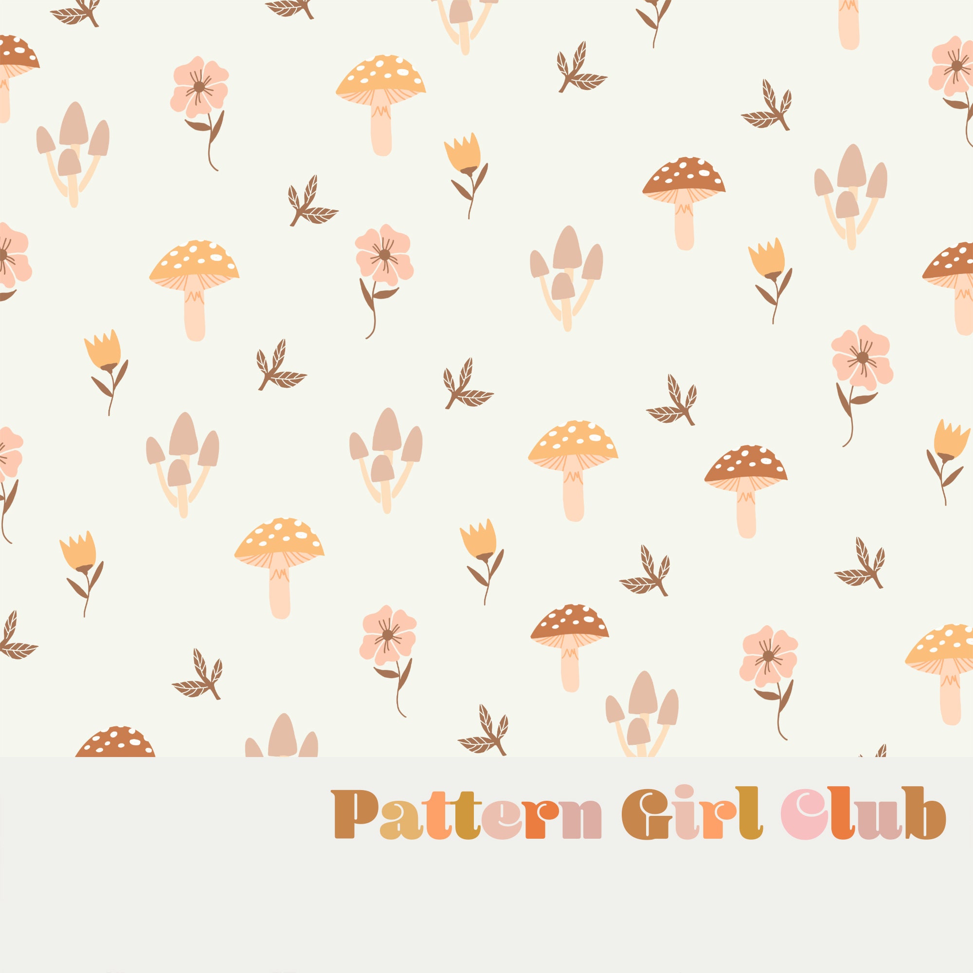 Cottagecore Fairy Mini Mushrooms Seamless Repeat Pattern Boho | Etsy