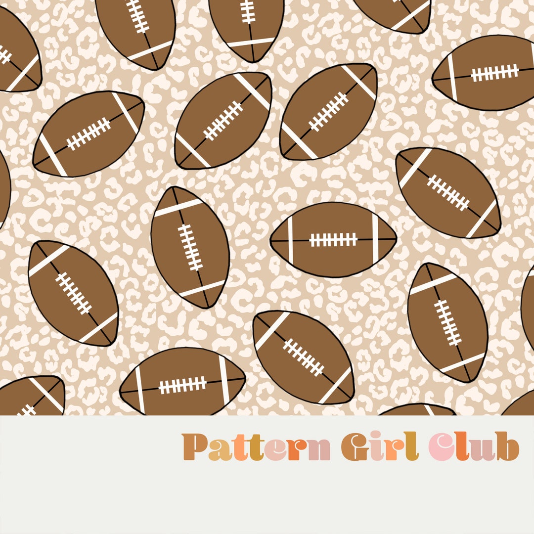 Leopard Print Football Sports Fall Seamless Repeat Pattern Boho Neutral ...