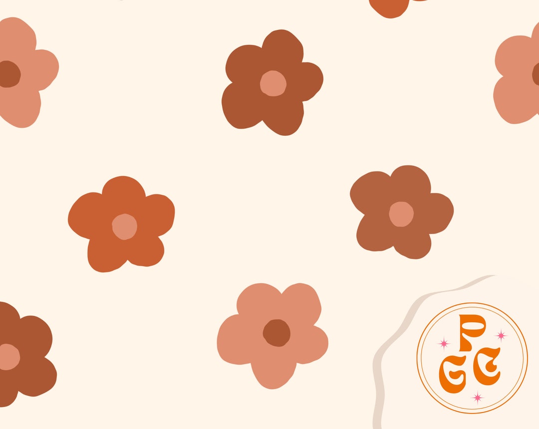 Retro Fall Cottagecore Autumn Daisies Florals Seamless Repeat Pattern ...