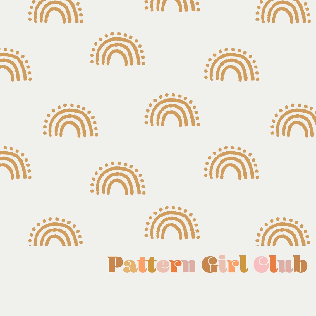 Sunset Rainbow Arches Seamless Repeat Pattern Boho Neutral for - Etsy
