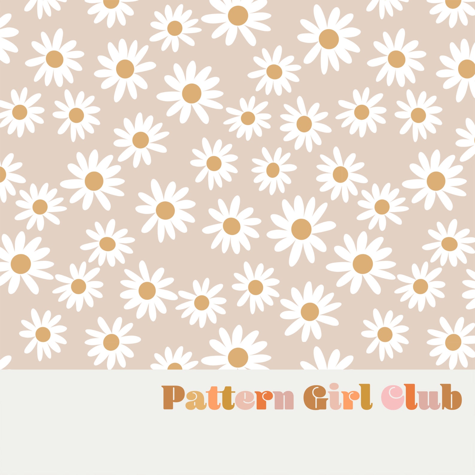 Daisies Seamless Repeat Pattern Boho Neutral for Commercial | Etsy