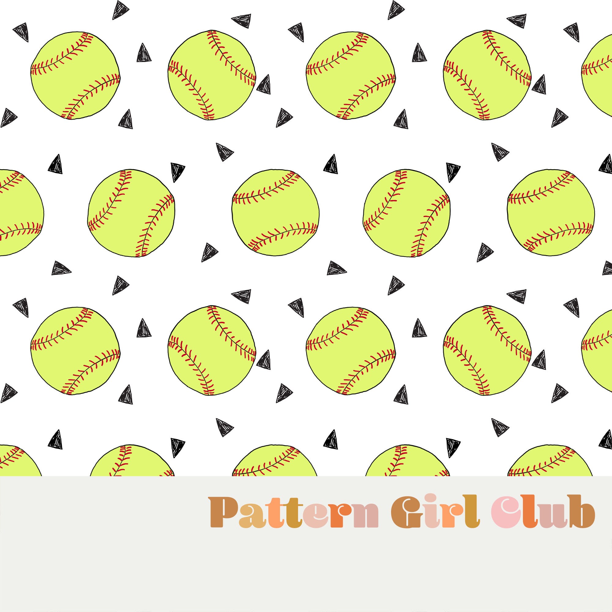 Softball Sports Seamless Repeat Pattern Boho Neutral for - Etsy