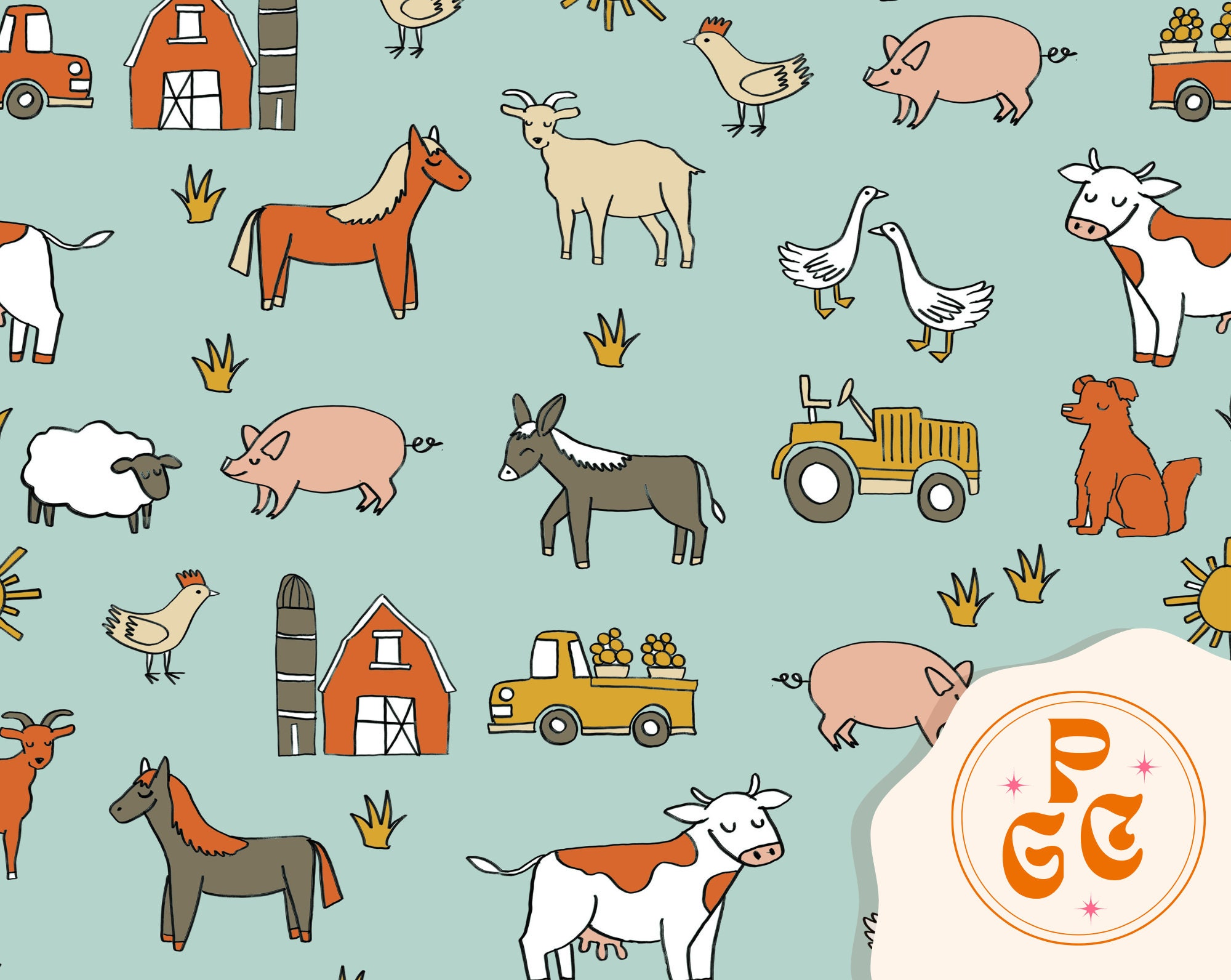 Real Farm Animals Background