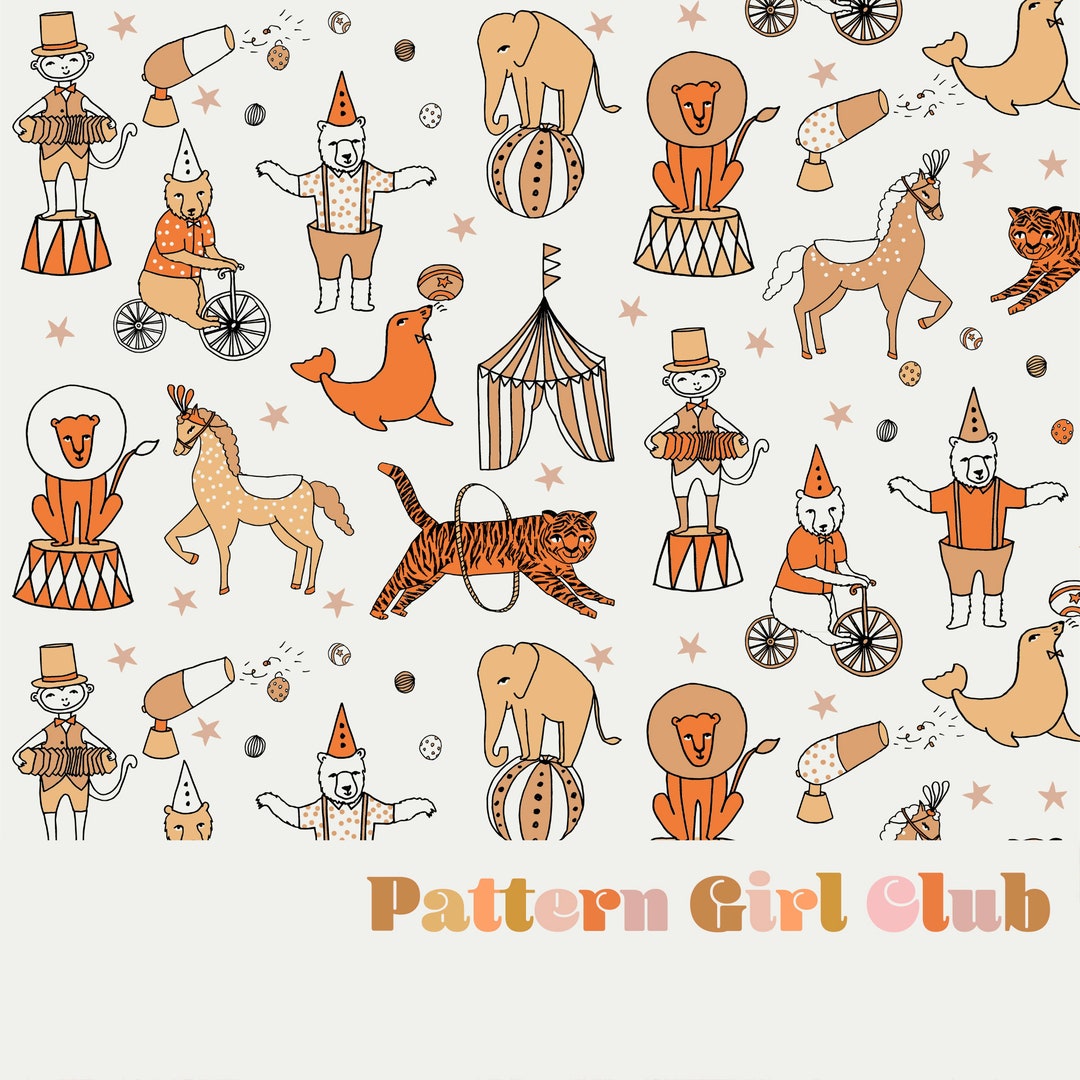 Vintage Circus Neutral Seamless Repeat Pattern Boho Neutral for ...
