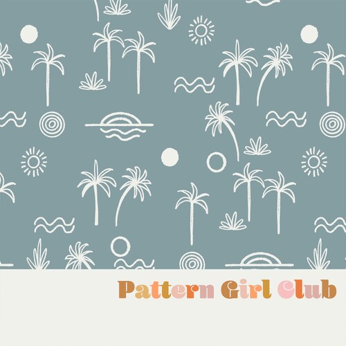 70s Summer Surf Beach Seamless Repeat Pattern Boho Neutral for - Etsy