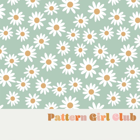Daisies Sweet Vintage Florals Seamless Repeat Pattern Boho - Etsy
