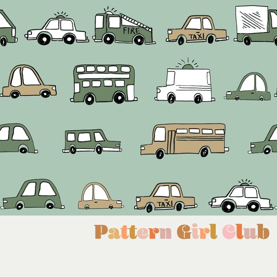 Scrapbooking Embellishments Cars and Vehicles Boys Seamless Repeat ...