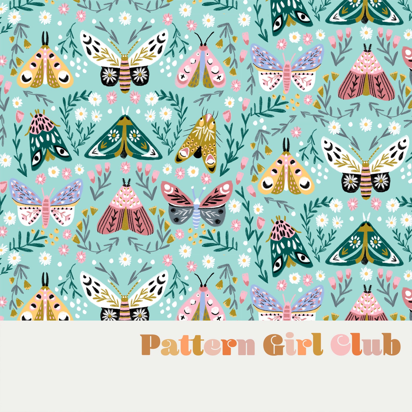 Butterflies and Moths Beautiful Spring Florals Seamless Repeat | Etsy