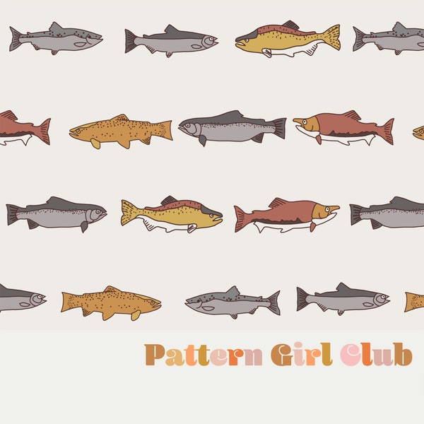 Fishing Seamless - Etsy