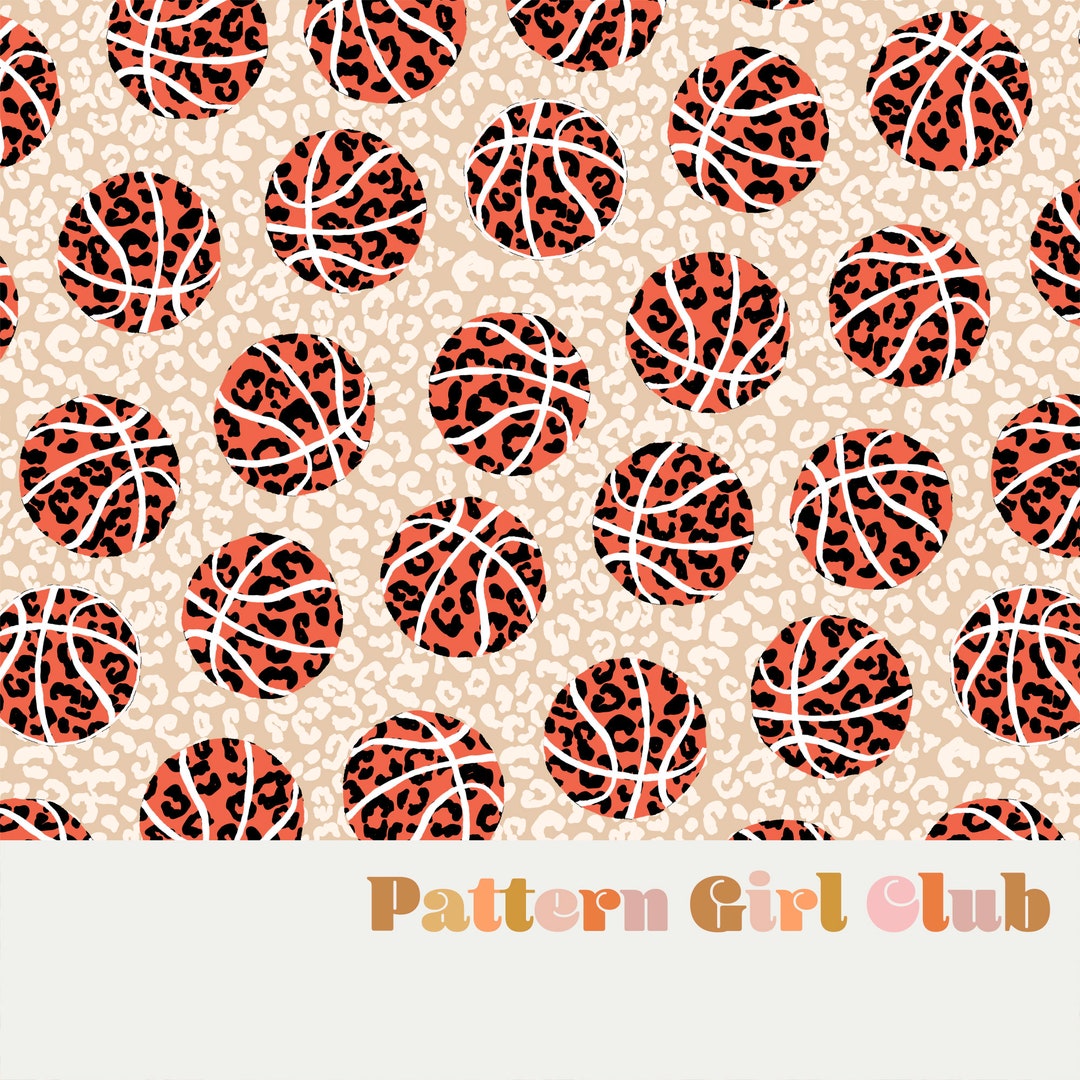 Leopard Print Basketball Sports Fall Seamless Repeat Pattern Boho ...