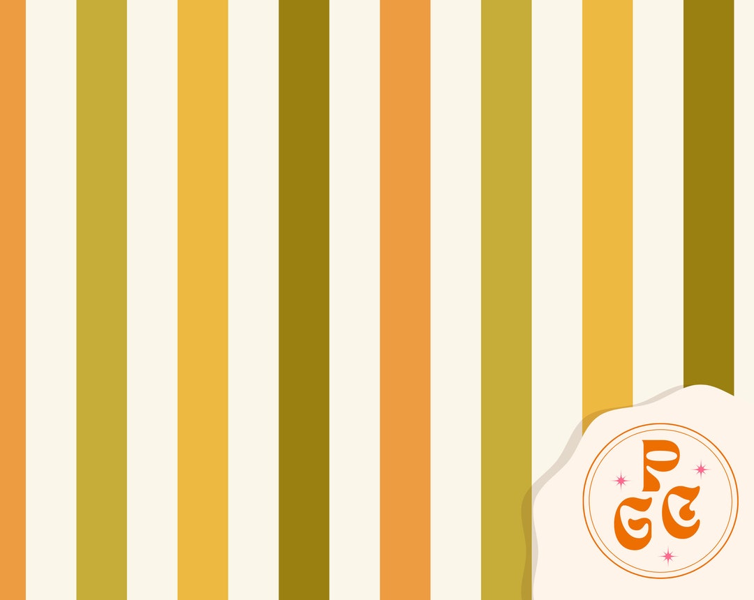 Retro Stripes Coordinate for Mushrooms Seamless Repeat Pattern Boho ...