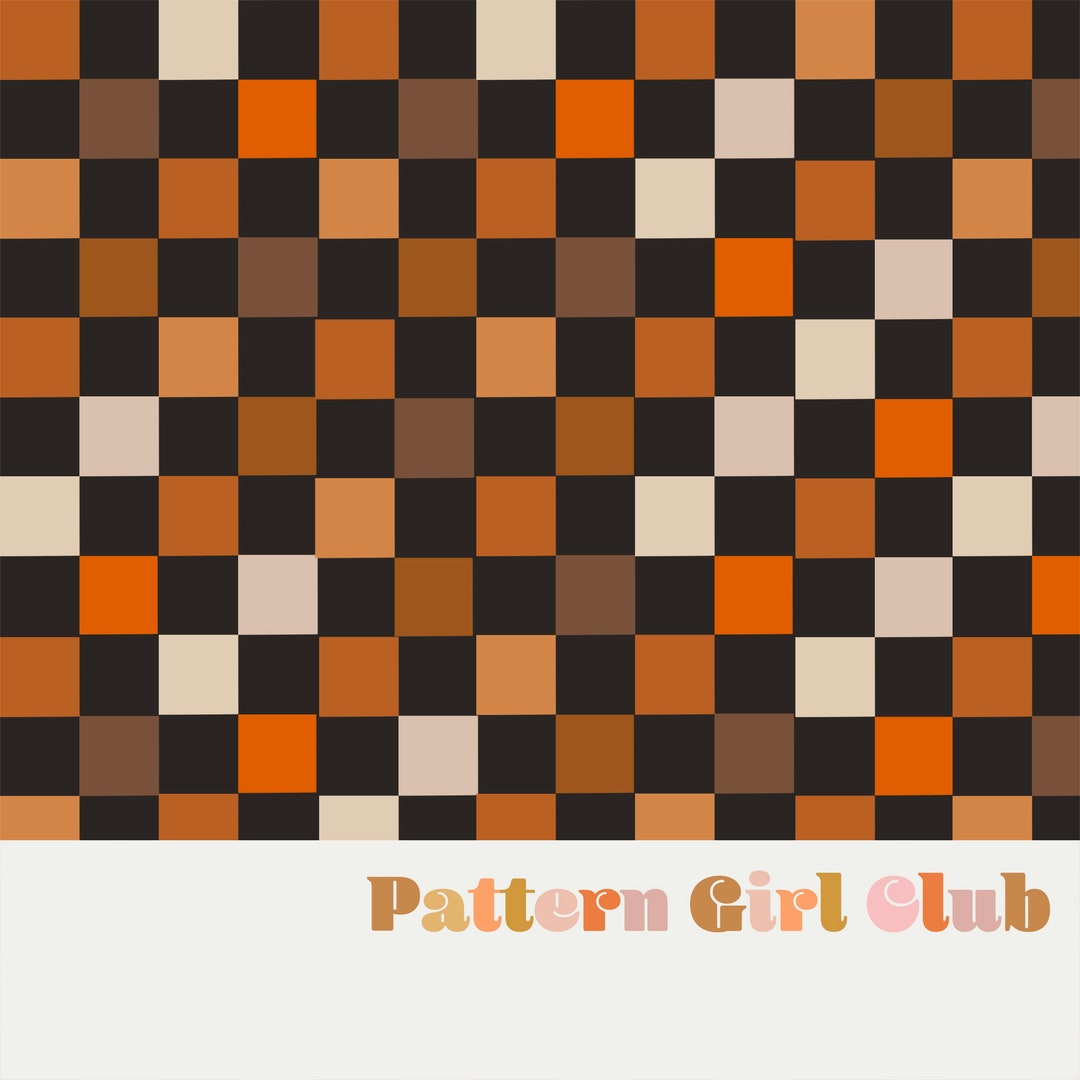 Checkerboard Coordinate for Fall Vibes Smileys Seamless Repeat Pattern ...