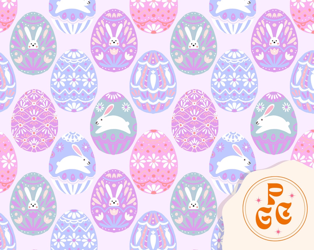 Easter Eggs Cute Pastel Seamless Repeat Pattern for Commercial Use - Etsy