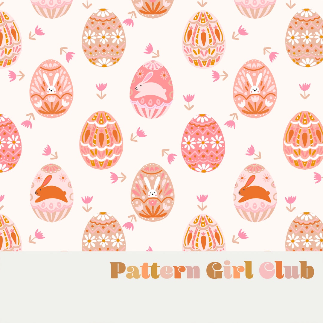 Easter Eggs Cute Boho Muted Seamless Repeat Pattern for Commercial Use ...