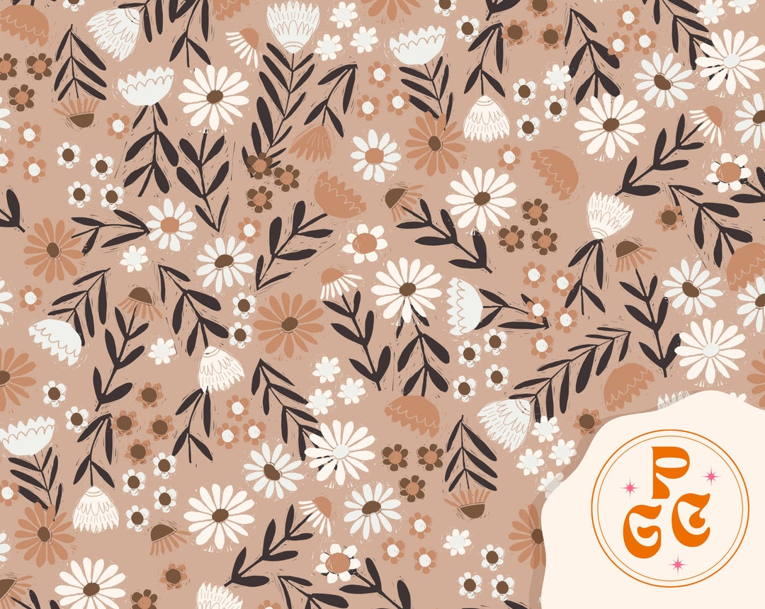 Folk Florals Block Printed Seamless Repeat Pattern Boho - Etsy