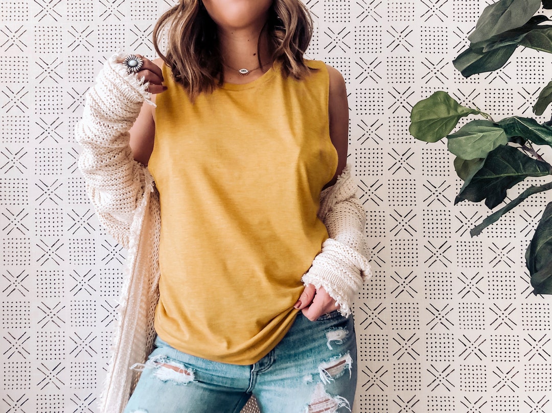 Blank Tank Tops for Women,muscle Tank Sleeveless Shirt,65% Polyester ...