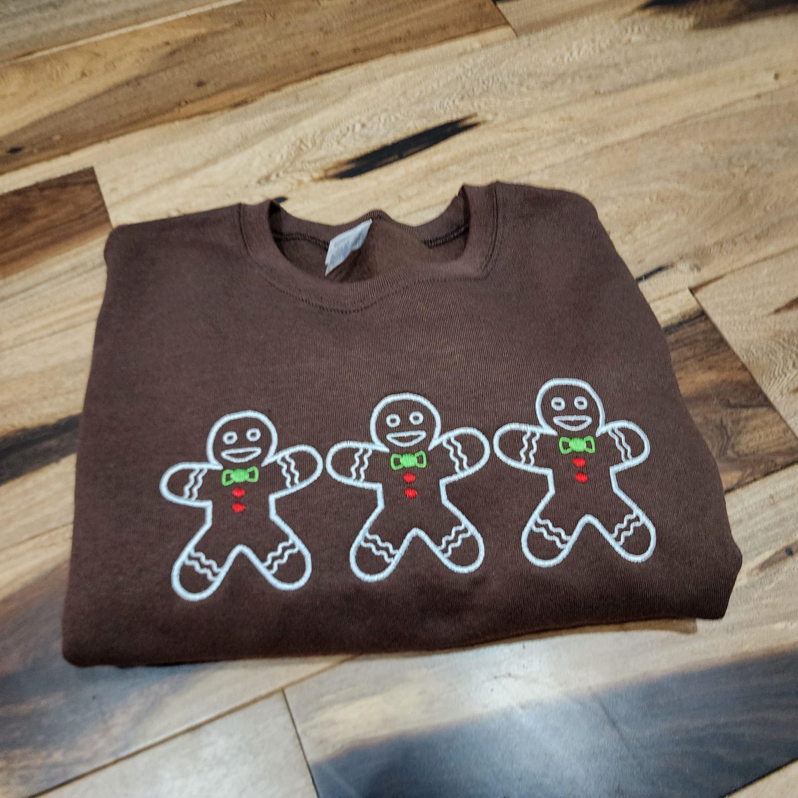 Gingerbread Men Embroidered Christmas Sweatshirt, Cute Christmas Gift ...