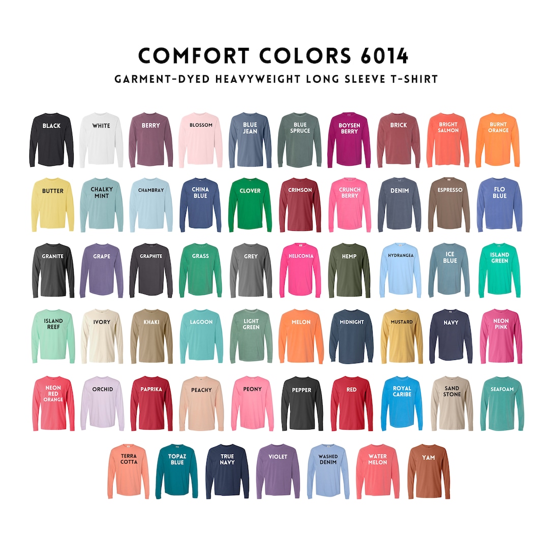 Comfort Colors Long Sleeve Shirt, Blank Comfort Colors Long Sleeve T ...