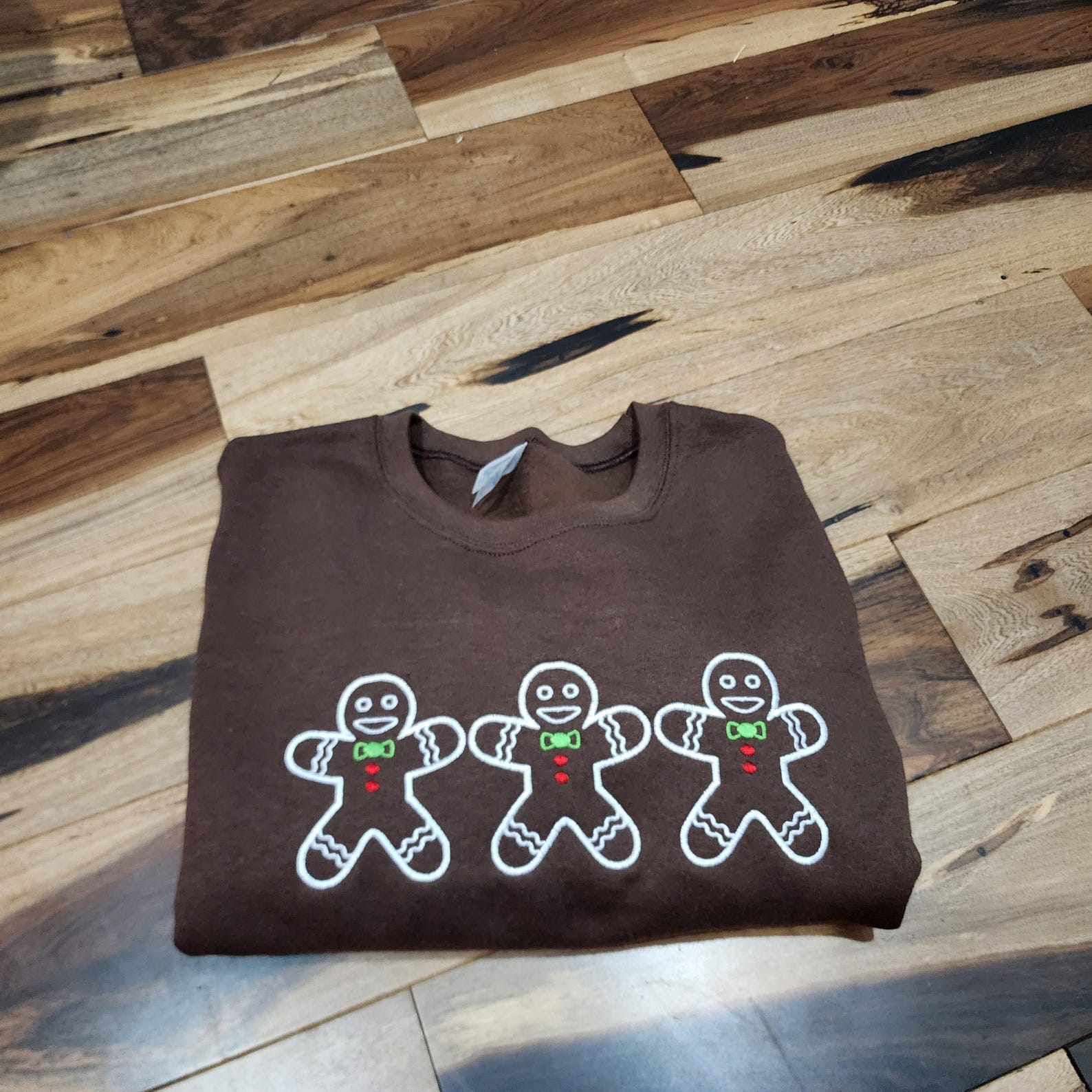 Gingerbread Men Embroidered Christmas Sweatshirt, Cute Christmas Gift ...
