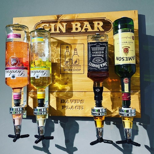 Home Bar Reclaimed Wooden Drinks Optics Plaque Spirit - Etsy