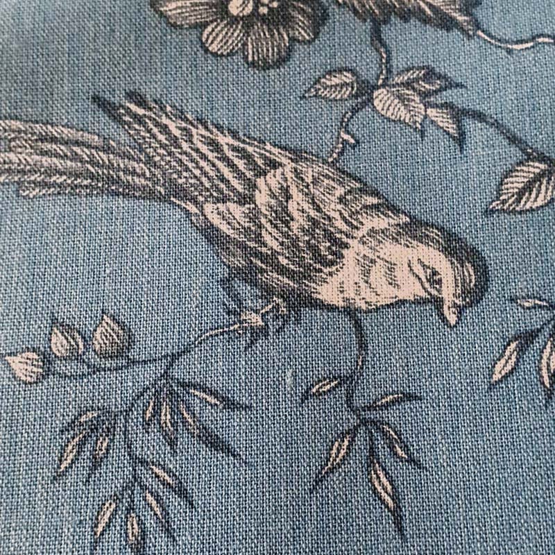 Toile De Jouy Blue Chickadee - Etsy