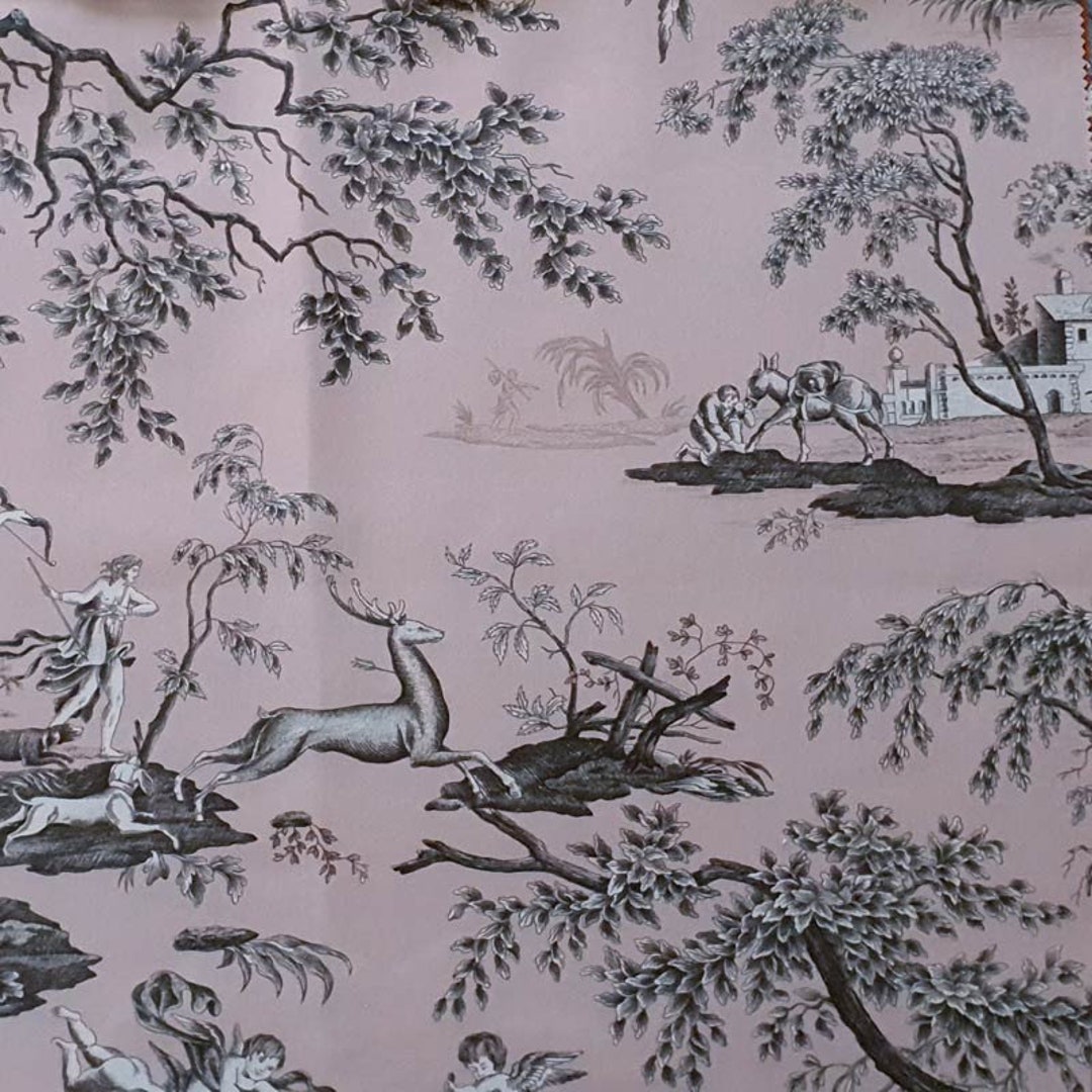 Toile De Jouy Diane Rose in Percale - Etsy