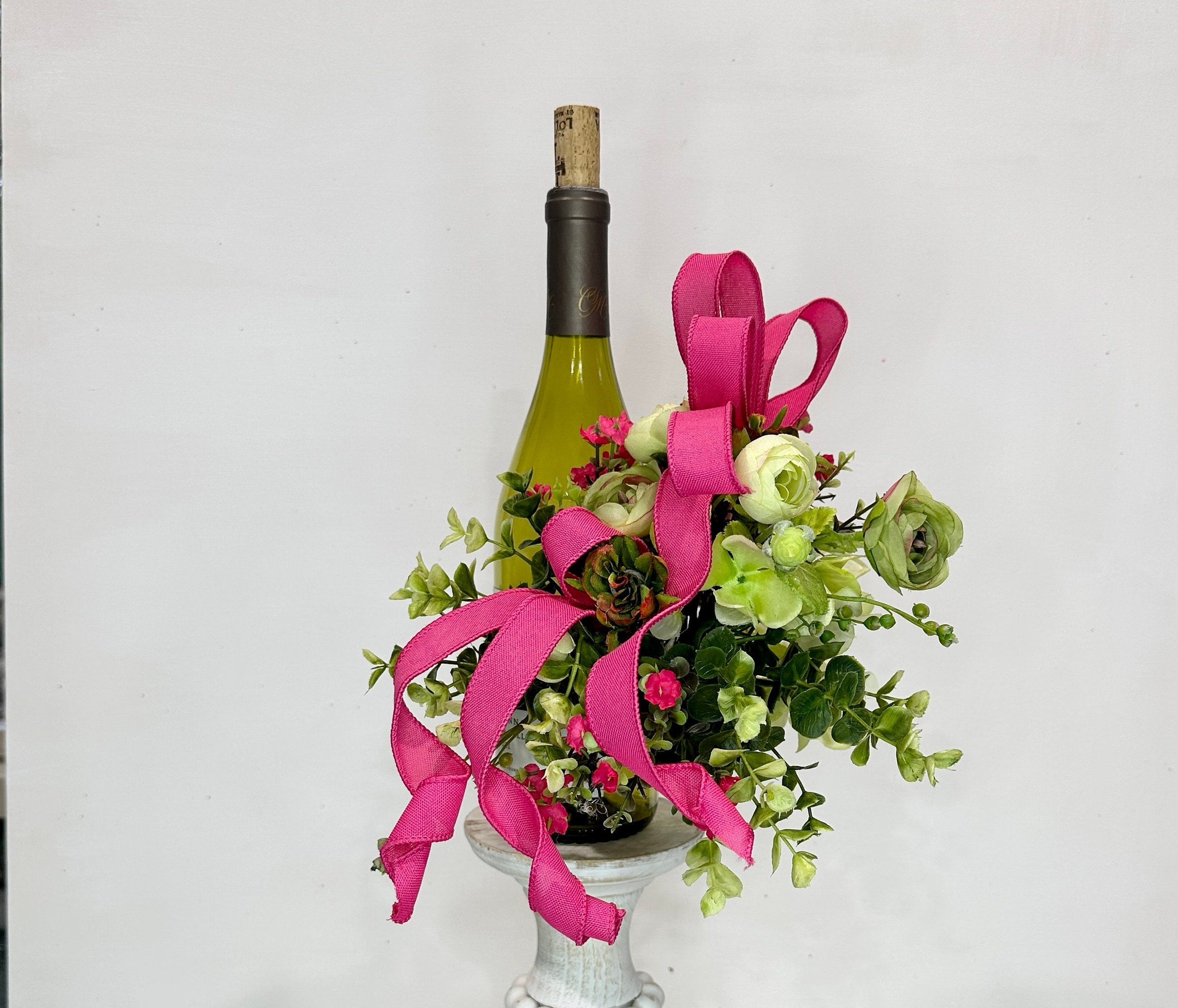 Romantic Floral Wine Bottle Bouquet for Hostess Gift - Etsy