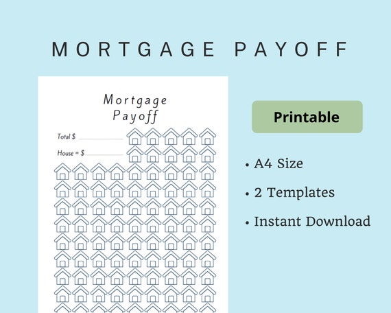 Mortgage Payoff Tracker Printable Debt Free House Chart - Etsy