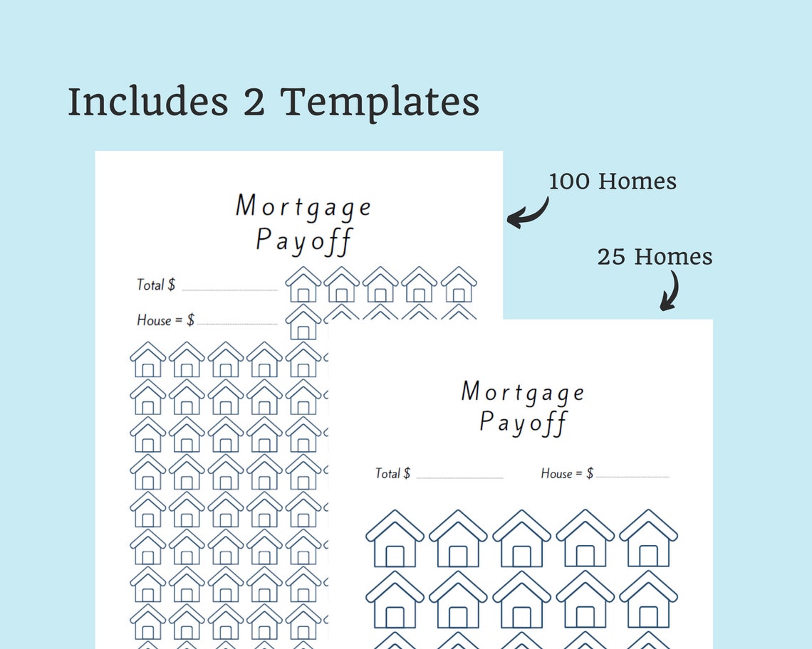 Mortgage Payoff Tracker | Printable | Debt Free House Chart | Home ...