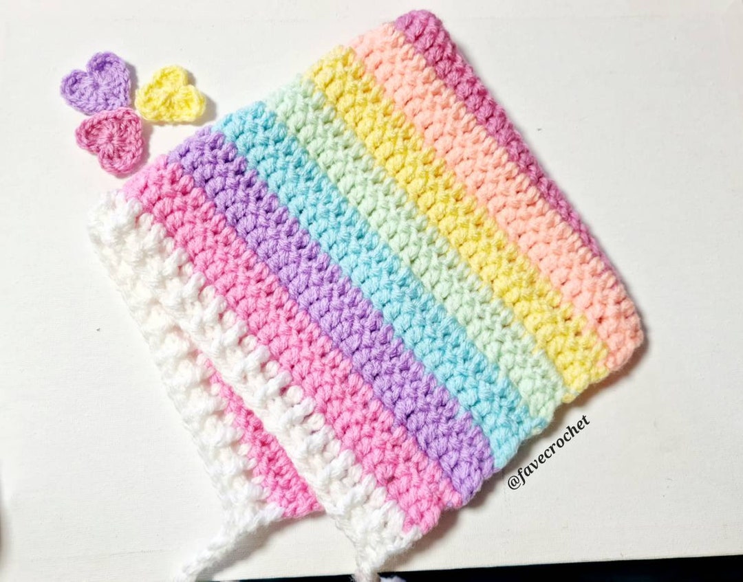 Crochet Unicorn Bonnet - Crochet Rainbow Bonnet - Pastel Rainbow Pixie ...