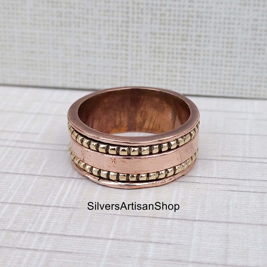 Solid Copper Magnetic Spinner Ring Classic Copper Stacking - Etsy