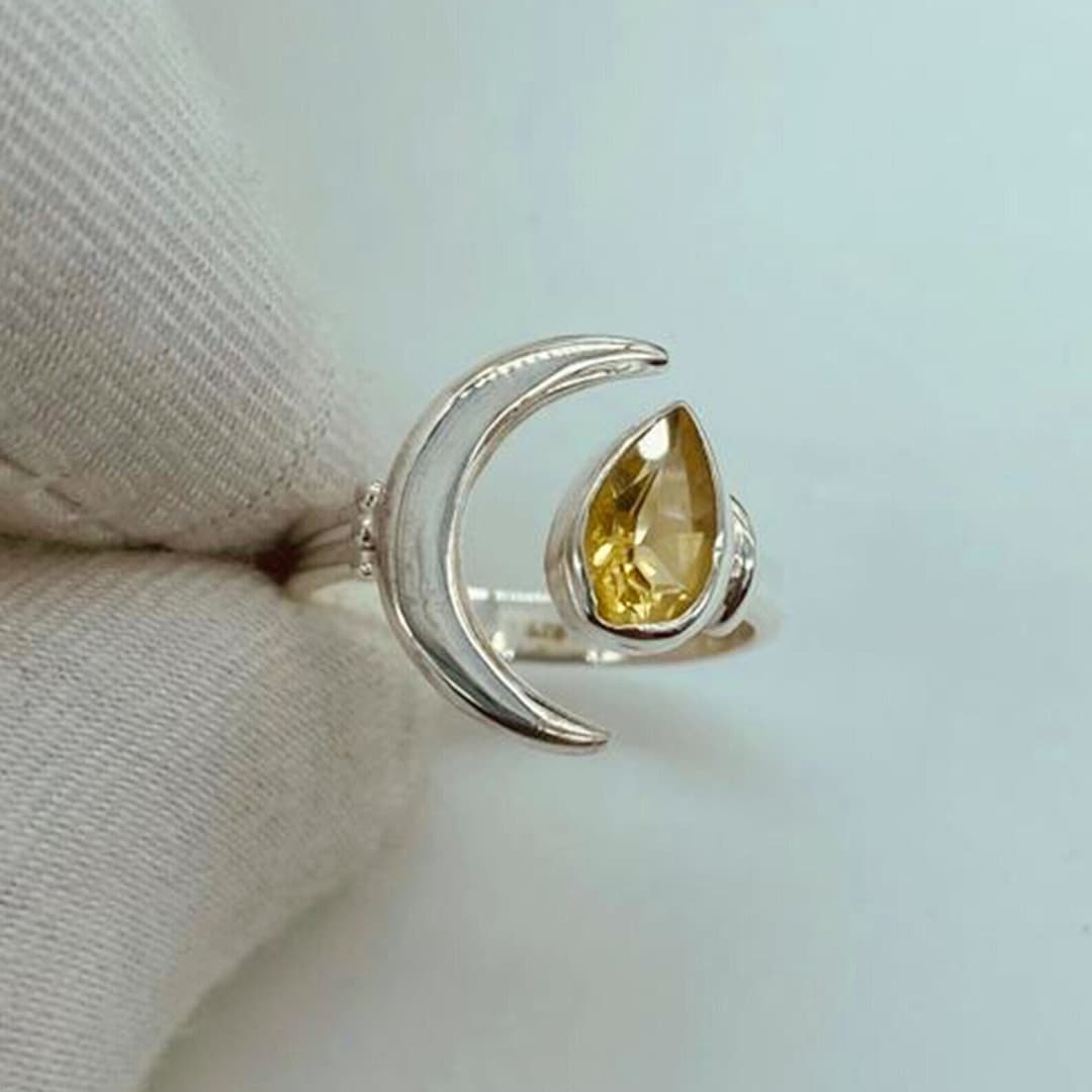 Natural Citrine Ring 925 Sterling Silver Ring Yellow Citrine - Etsy
