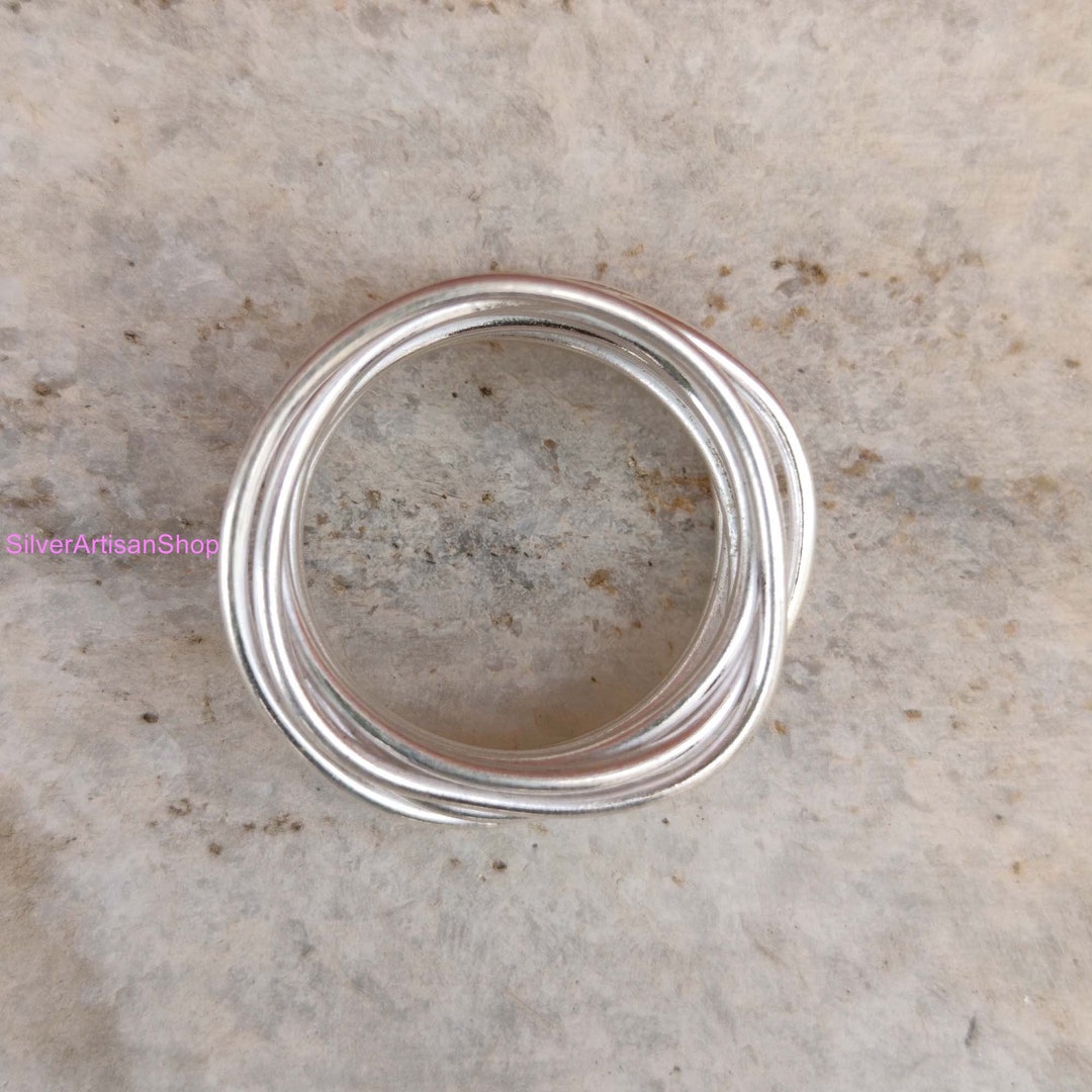 Multi Layer Silver Wire Ring Handmade Wraparound Silver Wire Ring ...