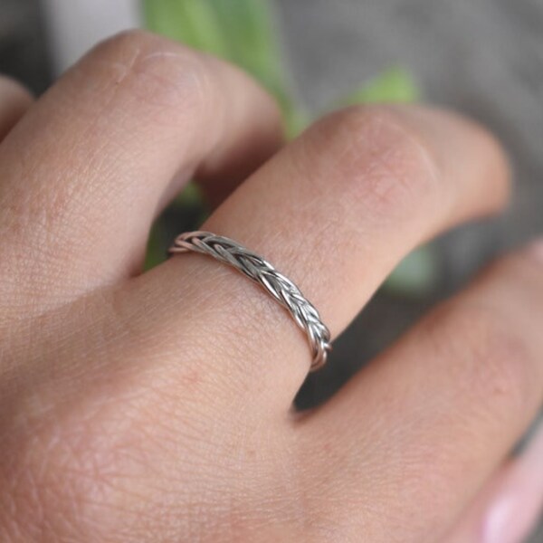 Silver Braided Ring - Etsy