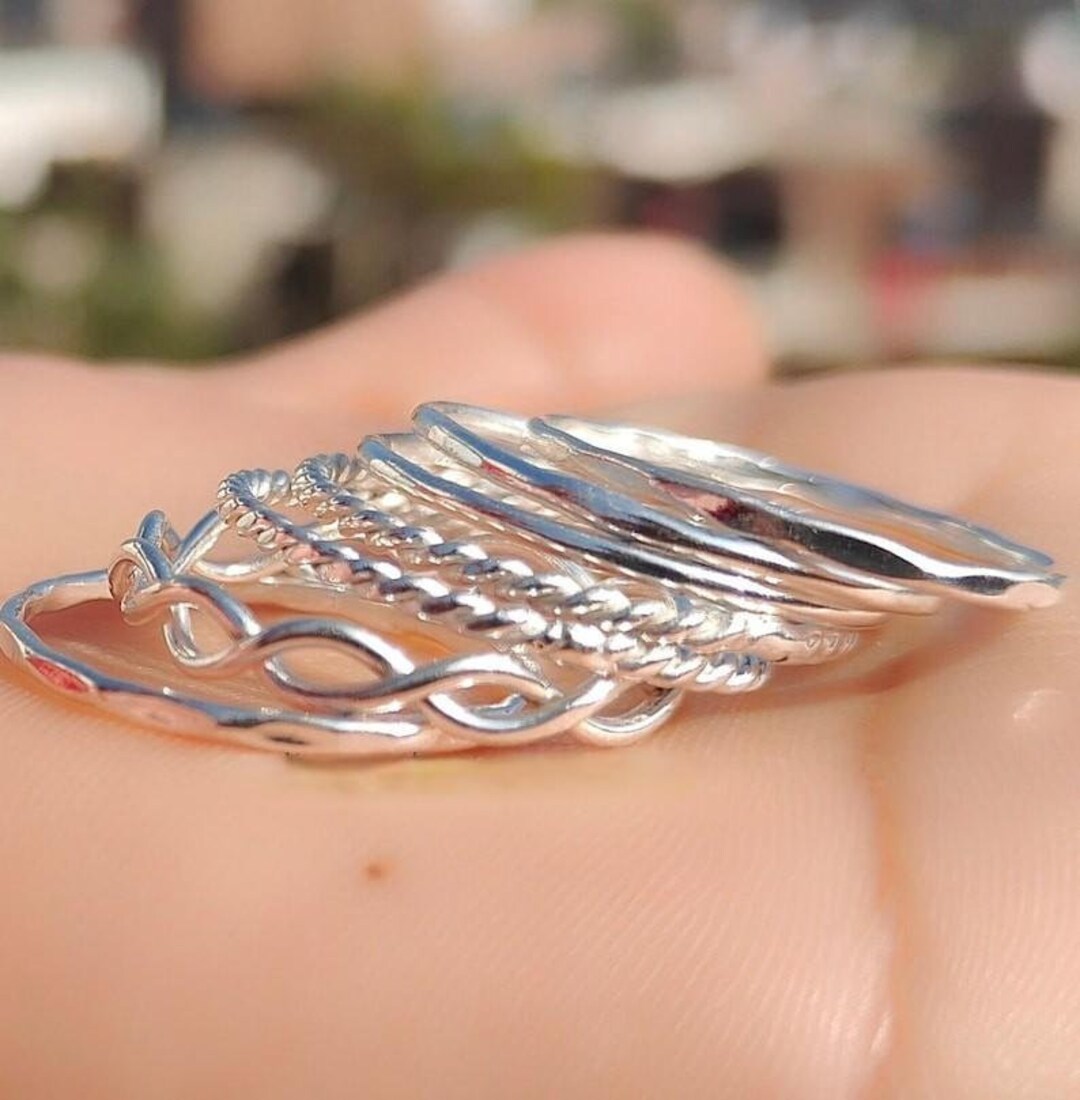 925 Sterling Silver Stackable Rings Stackable Ring Sets, Sterling ...