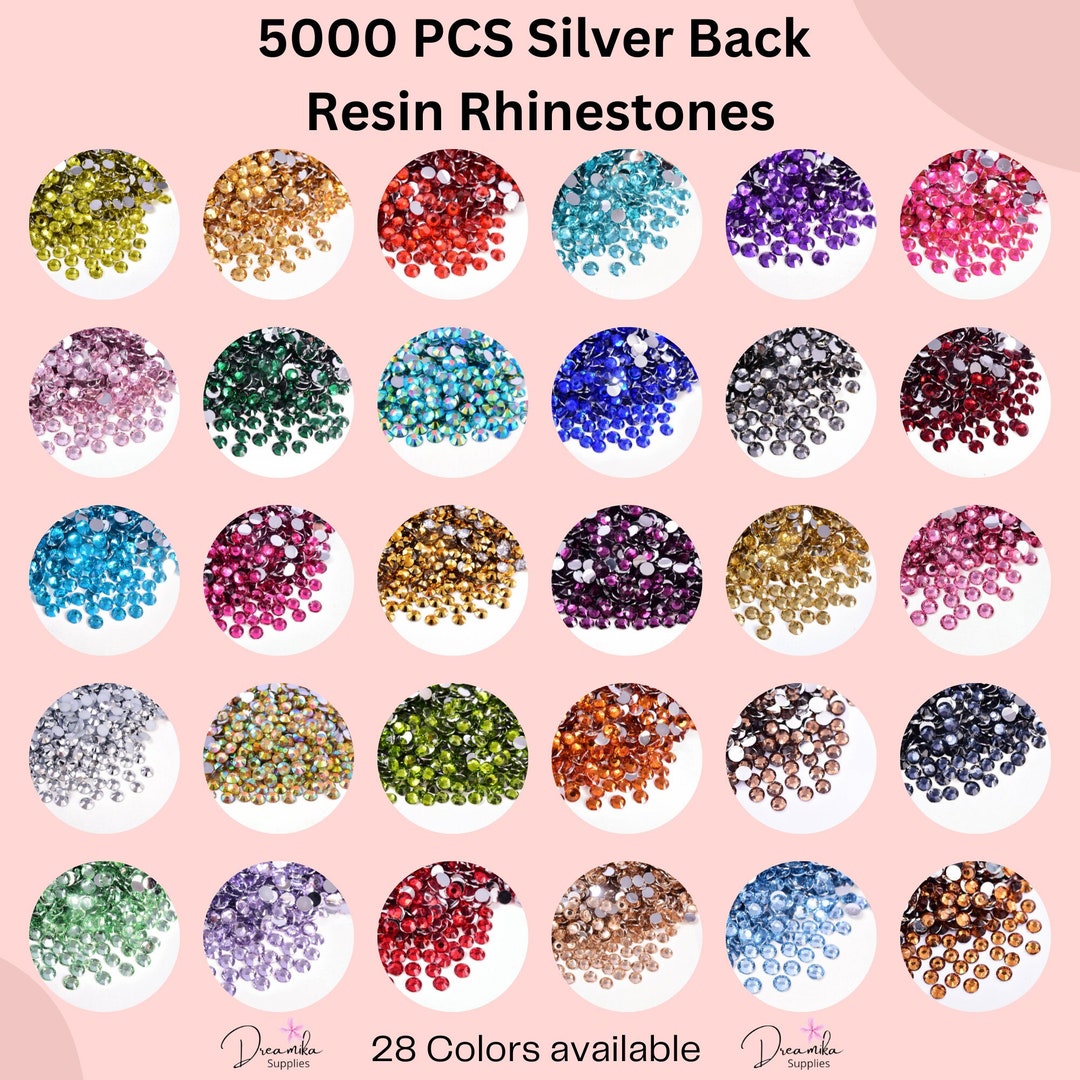 Silver Back Resin Rhinestone 5000pcs Bag Non-hotfix Flatback Resin 3MM ...