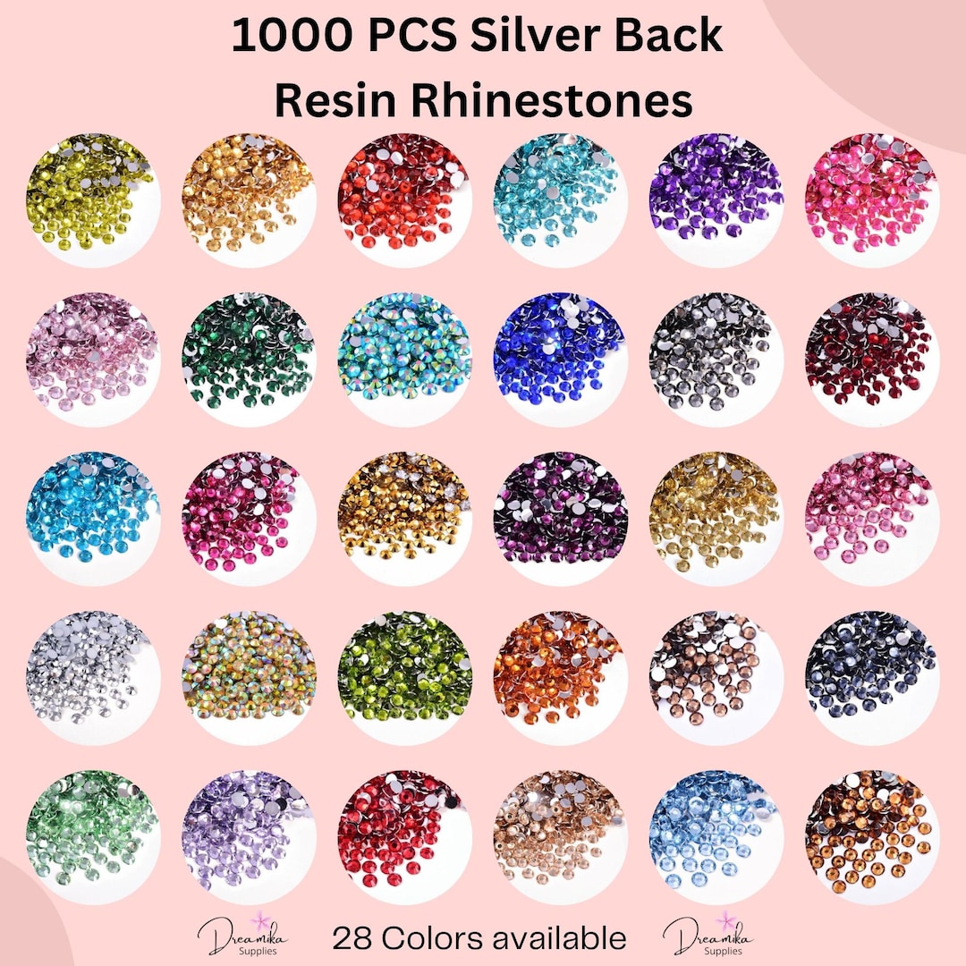 Silver Back Resin Rhinestone1000 per Bag Non-hotfix Flatback Resin 3MM ...